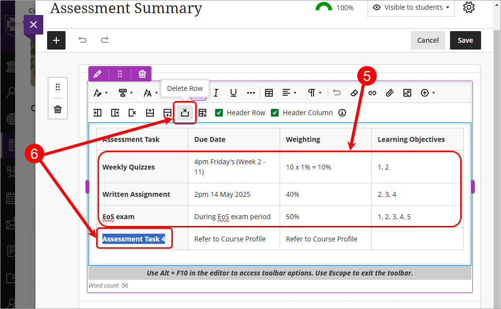 Assessment summary (Ultra) - eLearning - University of Queensland